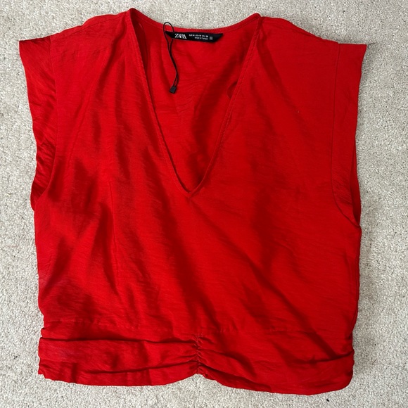 Zara | Tops | Zara Red Top Med | Poshmark